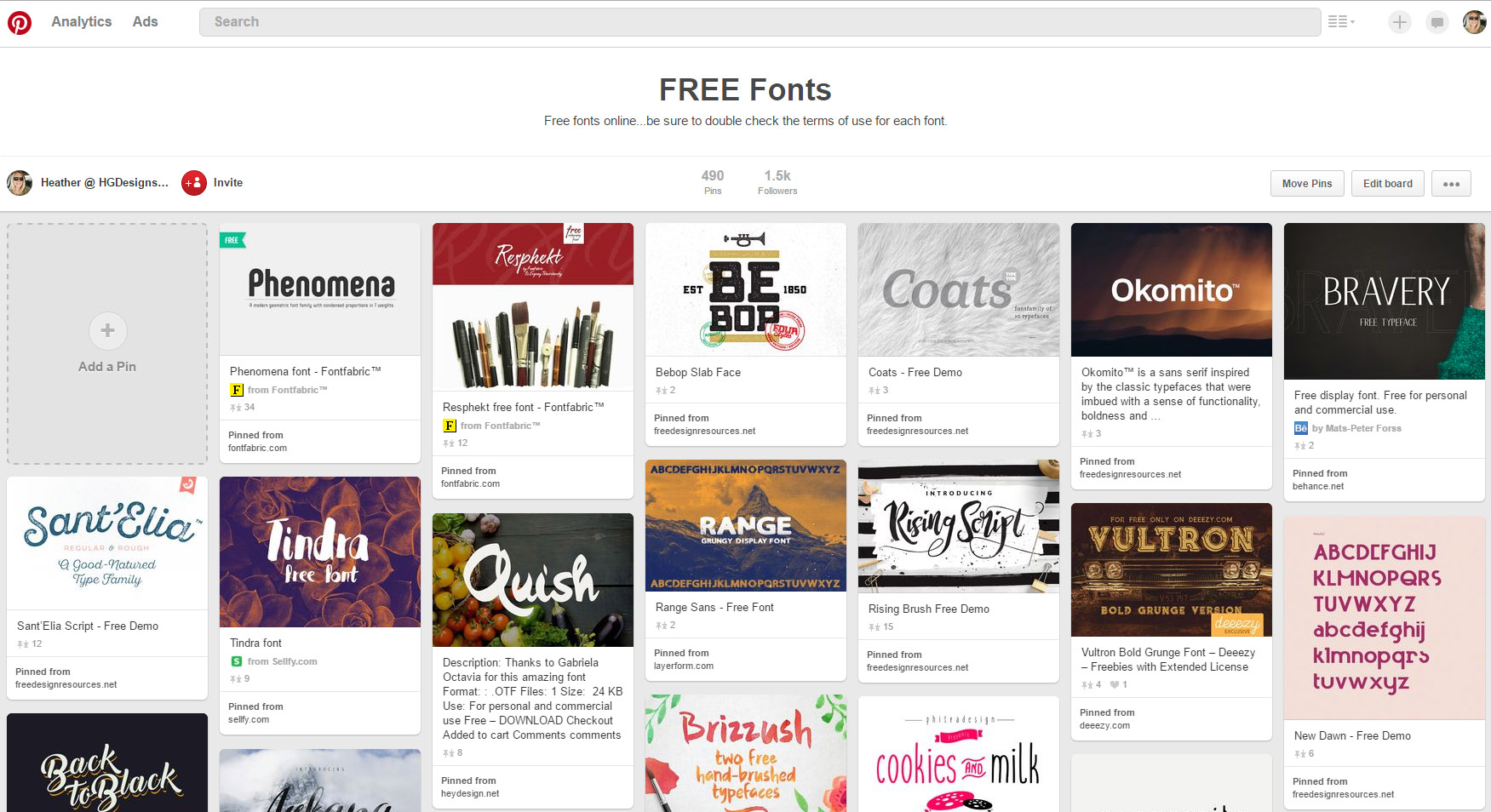 Sharing: Pinterest boards - HG Designs