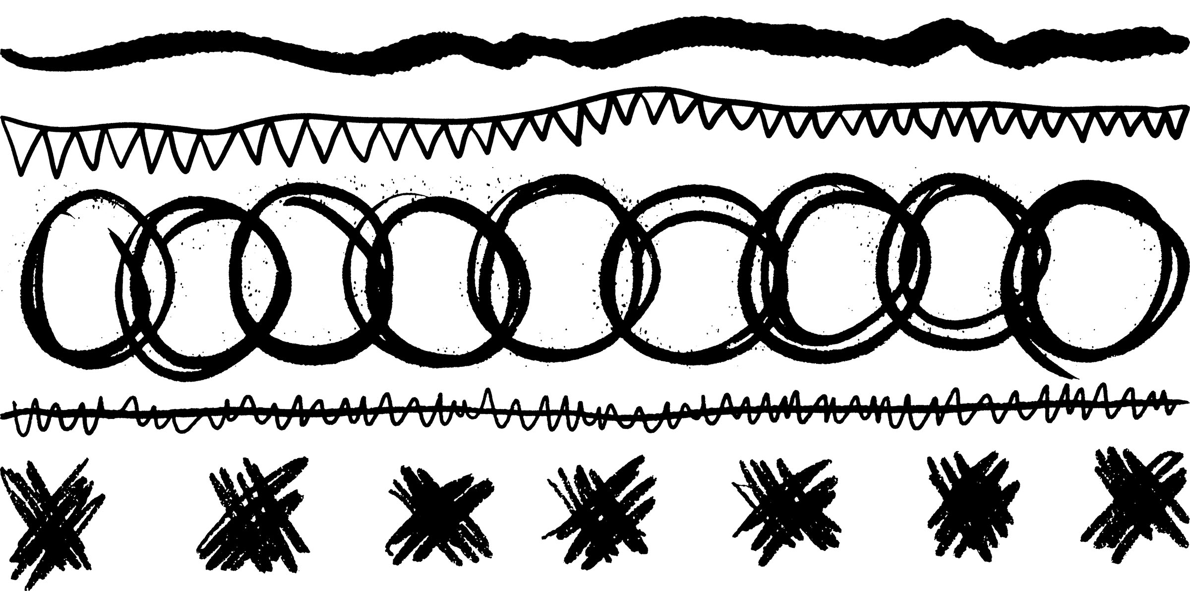 Free Download: Hand Drawn Doodle Png Border Clipart Set - HG Designs