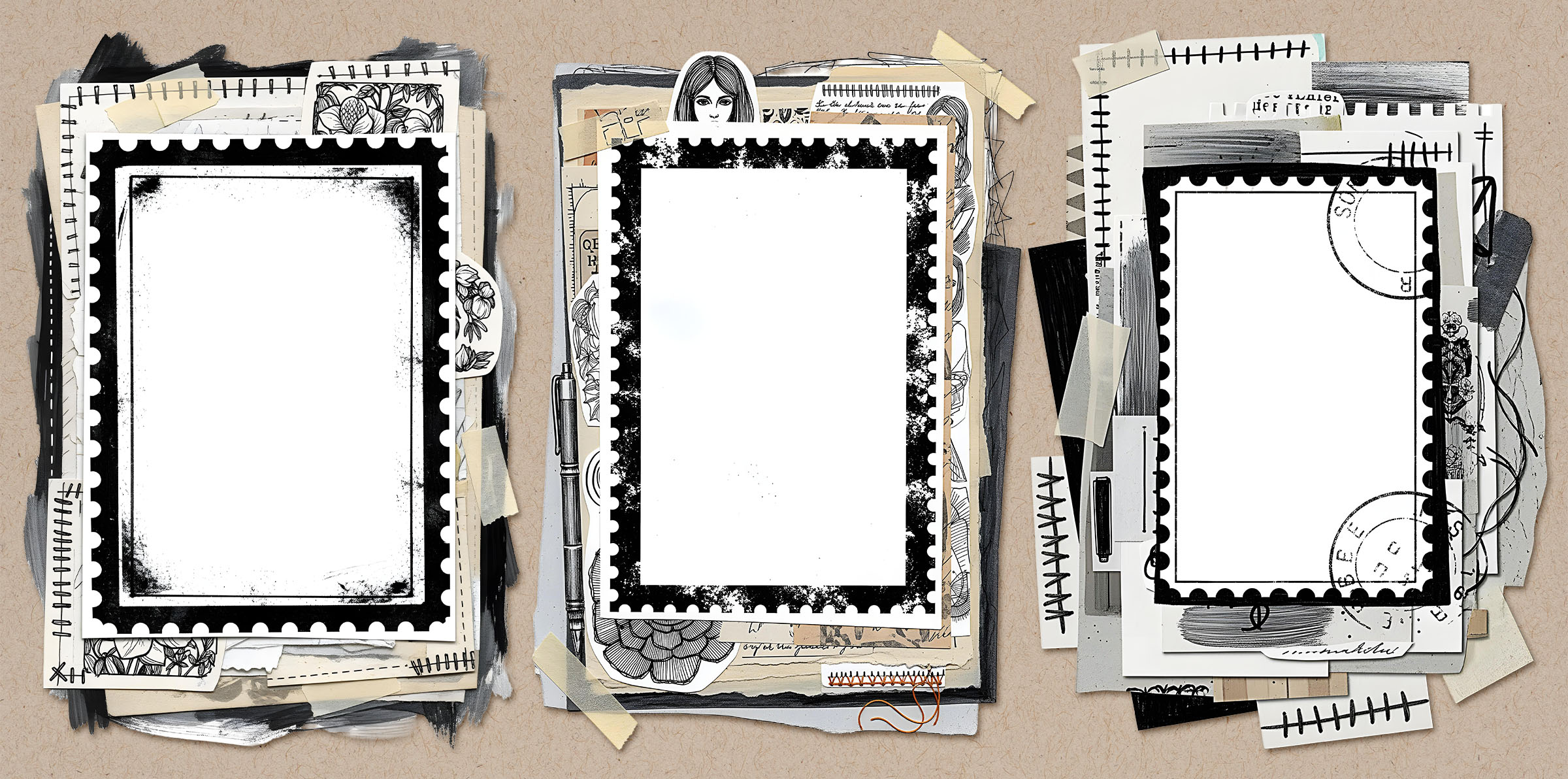 Free Download: Transparent PNG Layered Paper Frames - HG Designs