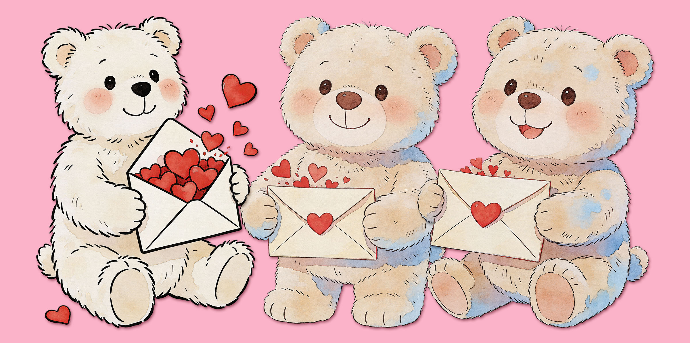 Free Download: Valentine's Day Bears With Letters Clipart Set - HG Designs